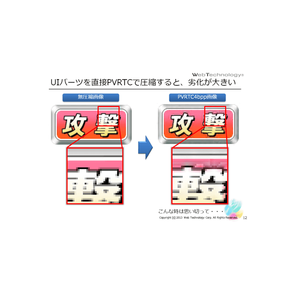 テクスチャ圧縮フォーマットPVRTCのTips CEDEC2013復習編(2) | OPTPiX Labs Blog
